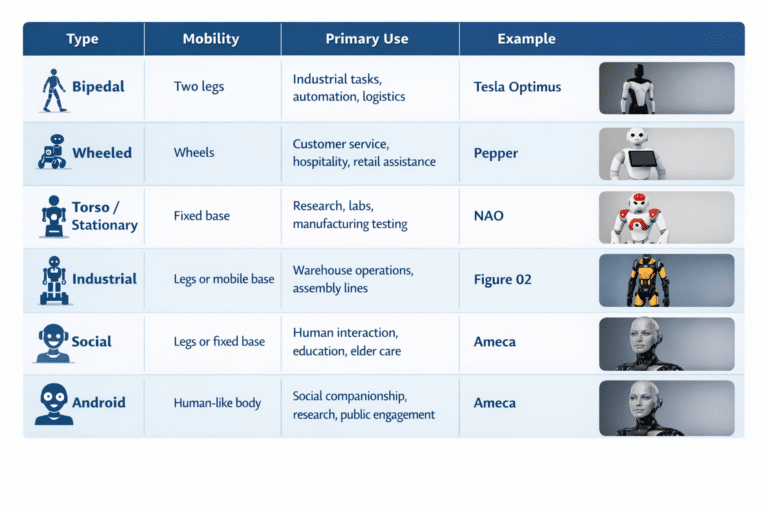 Types of Humanoid Robots Fueling the Next Industrial Wave